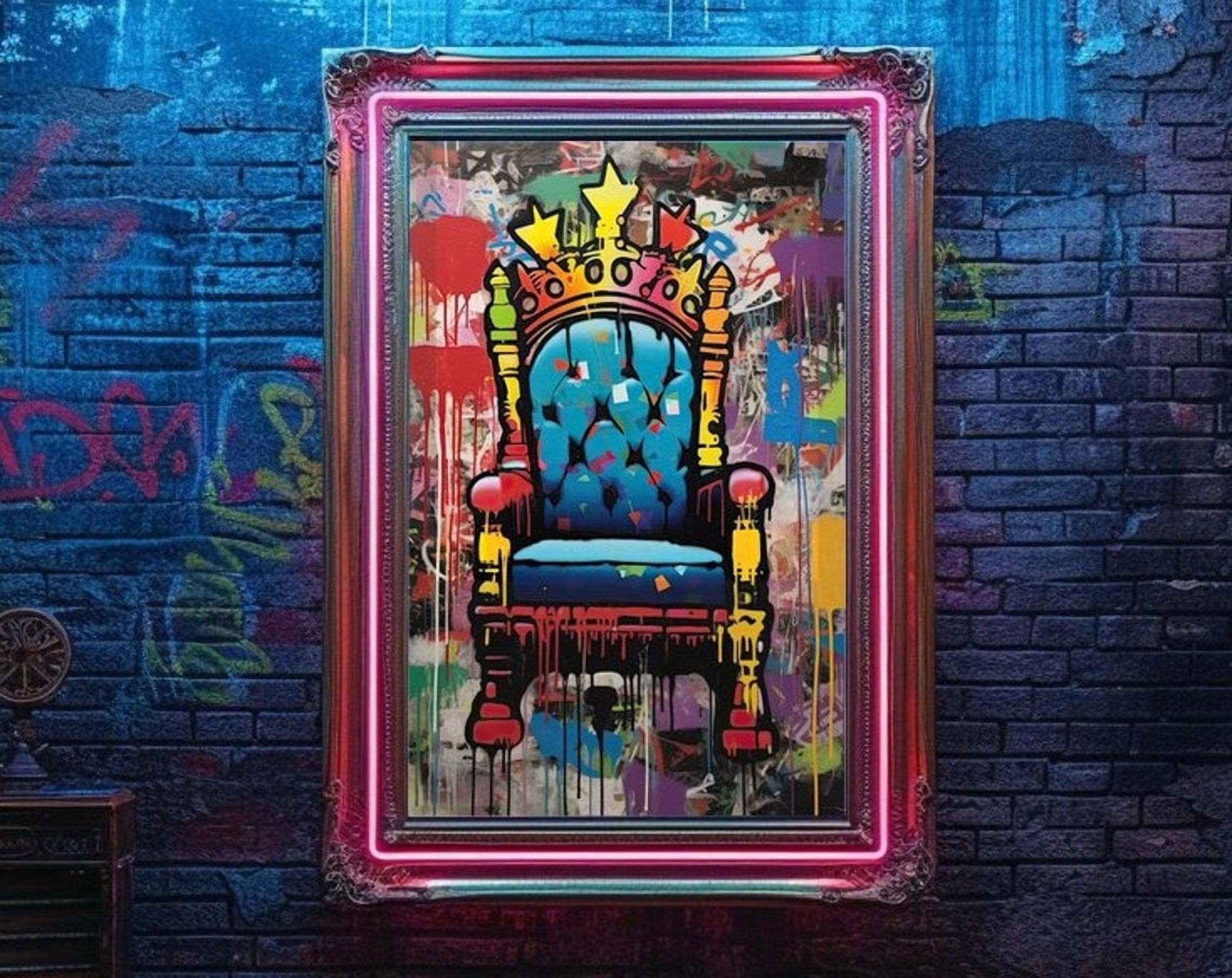 Miluva Royal Throne Graffiti Wall Art, Throne Chair Art Print, Modern ...