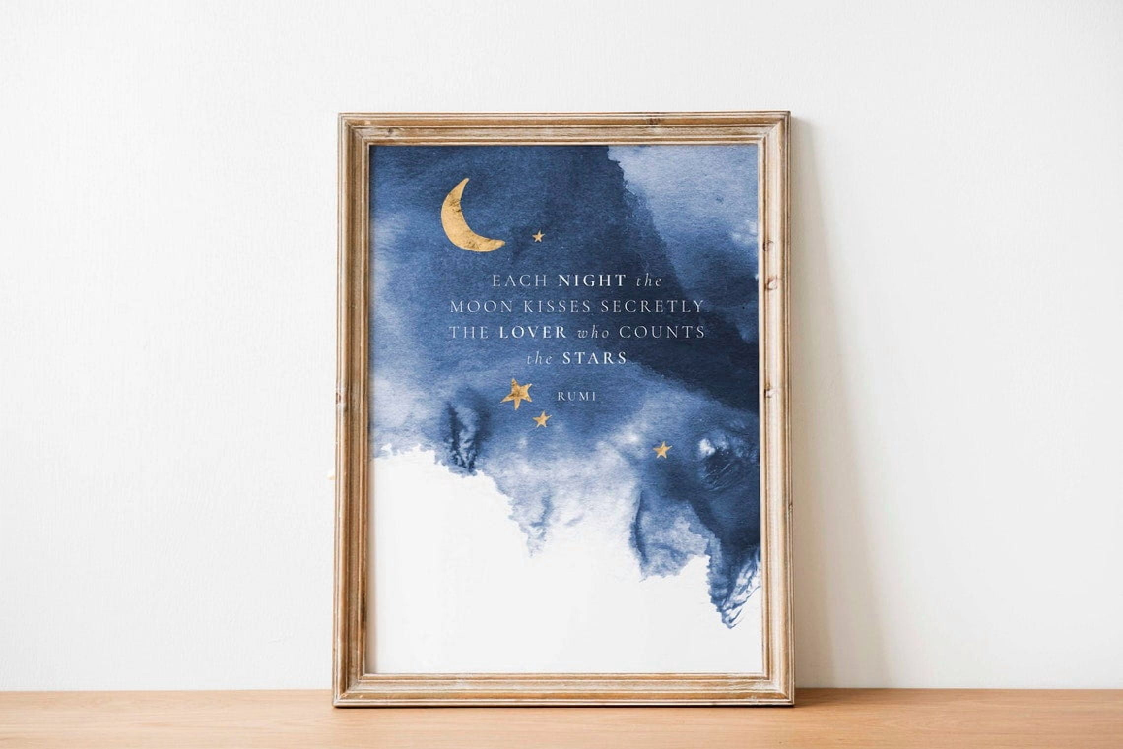 Miluva Rumi Quote, Each Night The Moon Kisses Secretly The Lover ,Motivational Zen ...