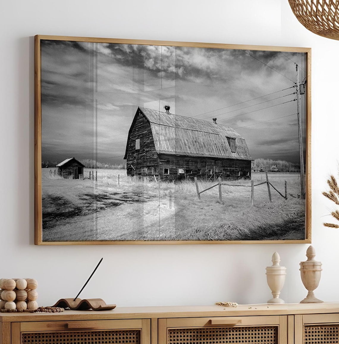 Miluva Rustic Barn Black And White Print, Printable Southwestern ...