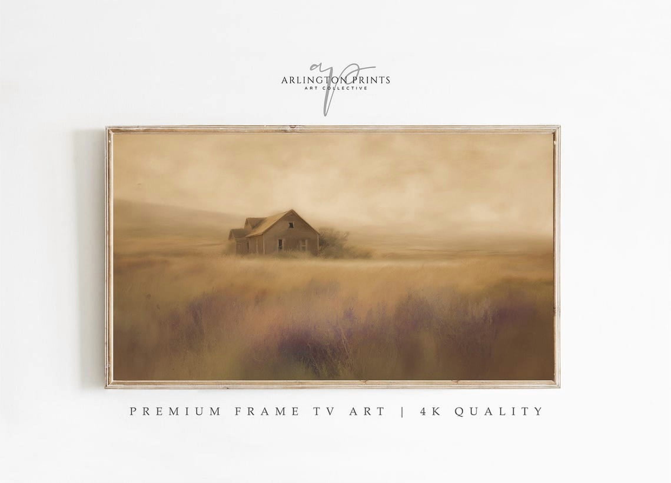 Miluva , Rustic Farmhouse Art For Tv, Vintage Country Landscape ...