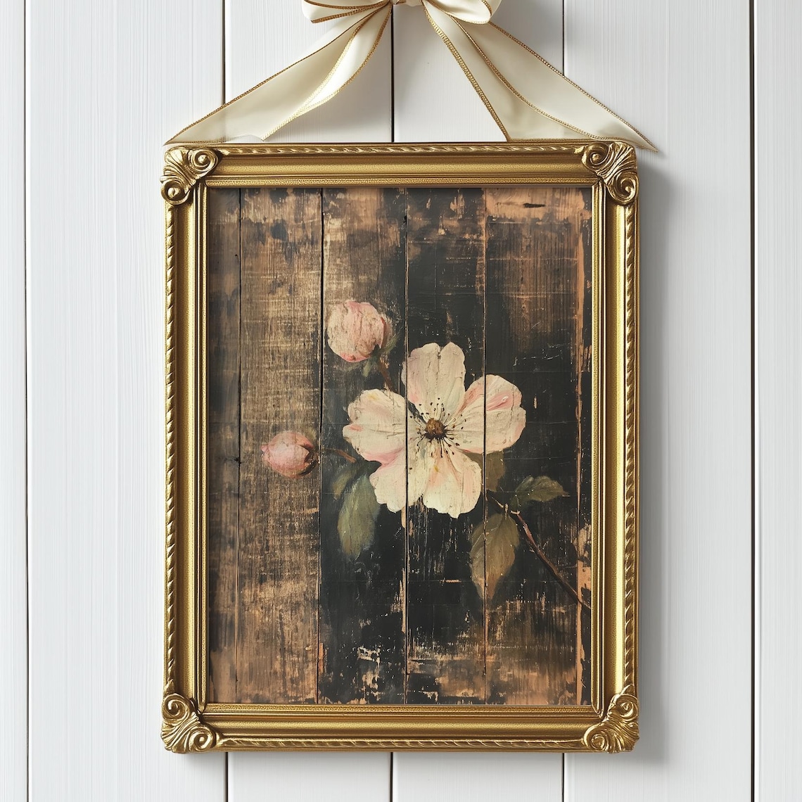 Miluva Rustic Flower Wall Art, Printable Farmhouse Decor, Vintage ...