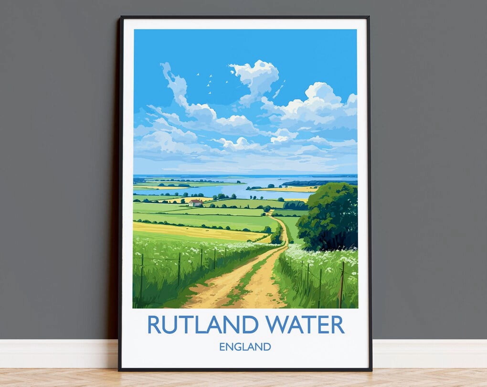 Miluva Rutland Water Travel Print, Travel Poster Of Rutland Water ...
