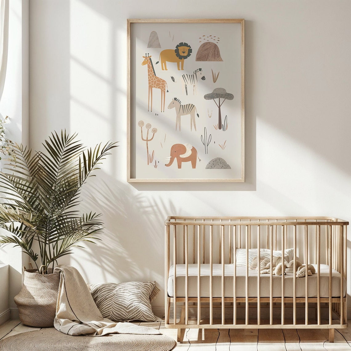 Miluva Safari Animals Nursery Wall Art Kids Posters Decor Gift, Jungle ...