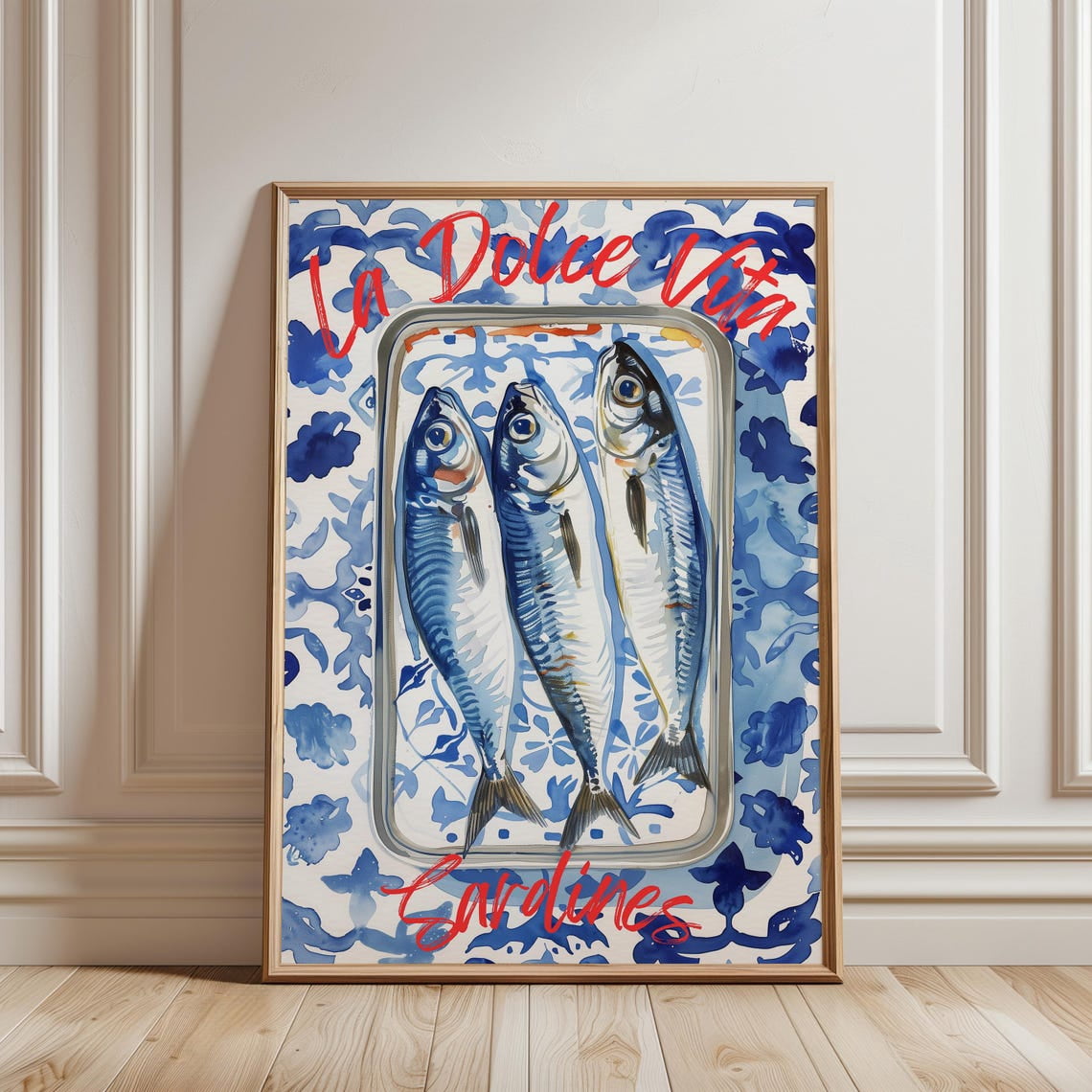 Miluva Sardines Wall Art, La Dolce Vita Print, Mediterranean Kitchen ...