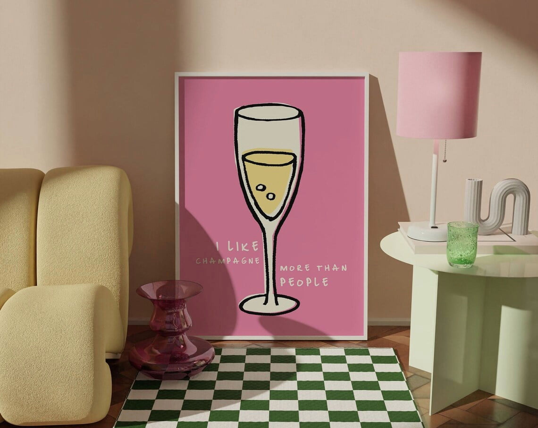 Miluva Saying Champagne Print, Drinks Poster, Bar Wall Decor, Kitchen ...