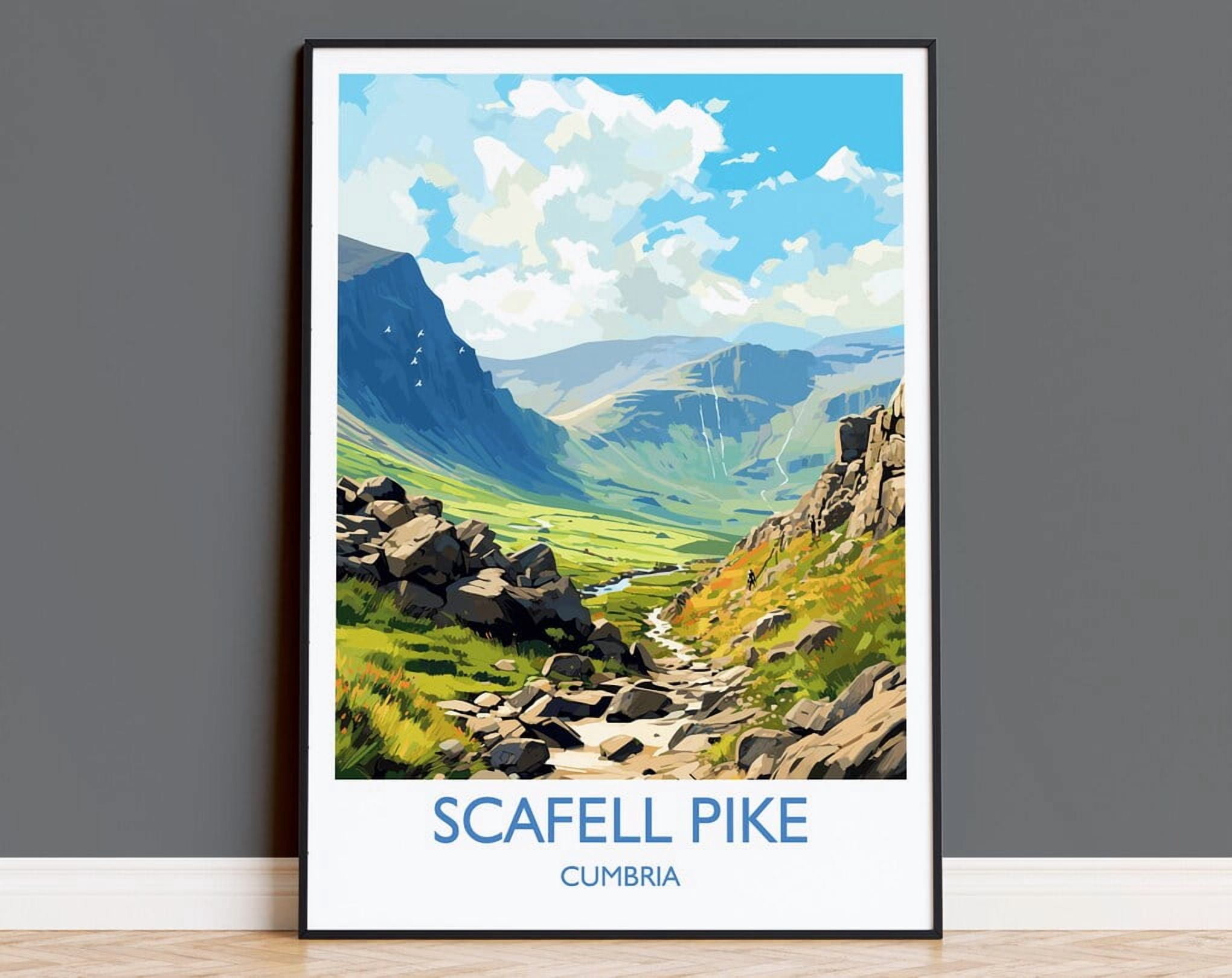 Miluva Scafell Pike Travel Print, Scafell Pike Travel Poster, England ...