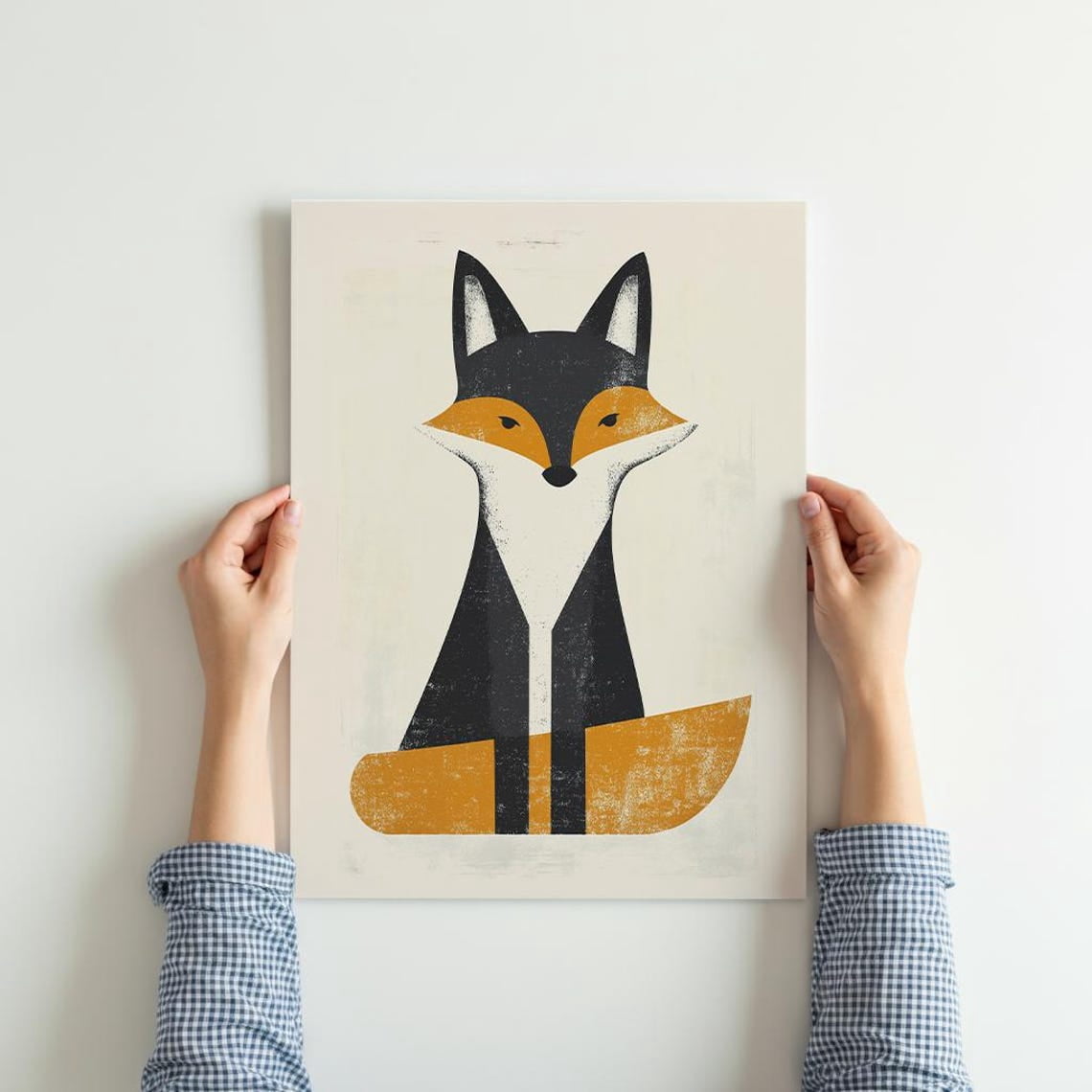 Miluva Scandinavian Fox Art Print, Minimalist Woodland Animal Poster ...