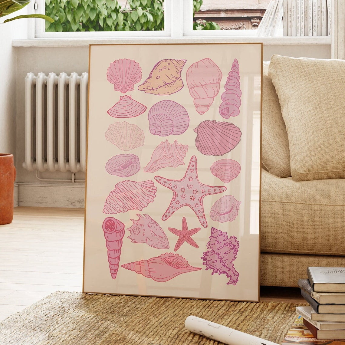 Miluva Seashell Art Prints, Trendy Coastal Wall Art, Coastal Cowgirl ...