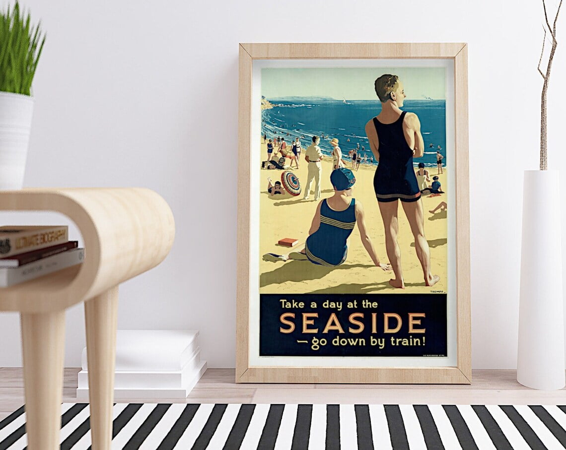 Miluva Seaside, 1930 Ad Poster For Australia'S Victorian Railways, High ...