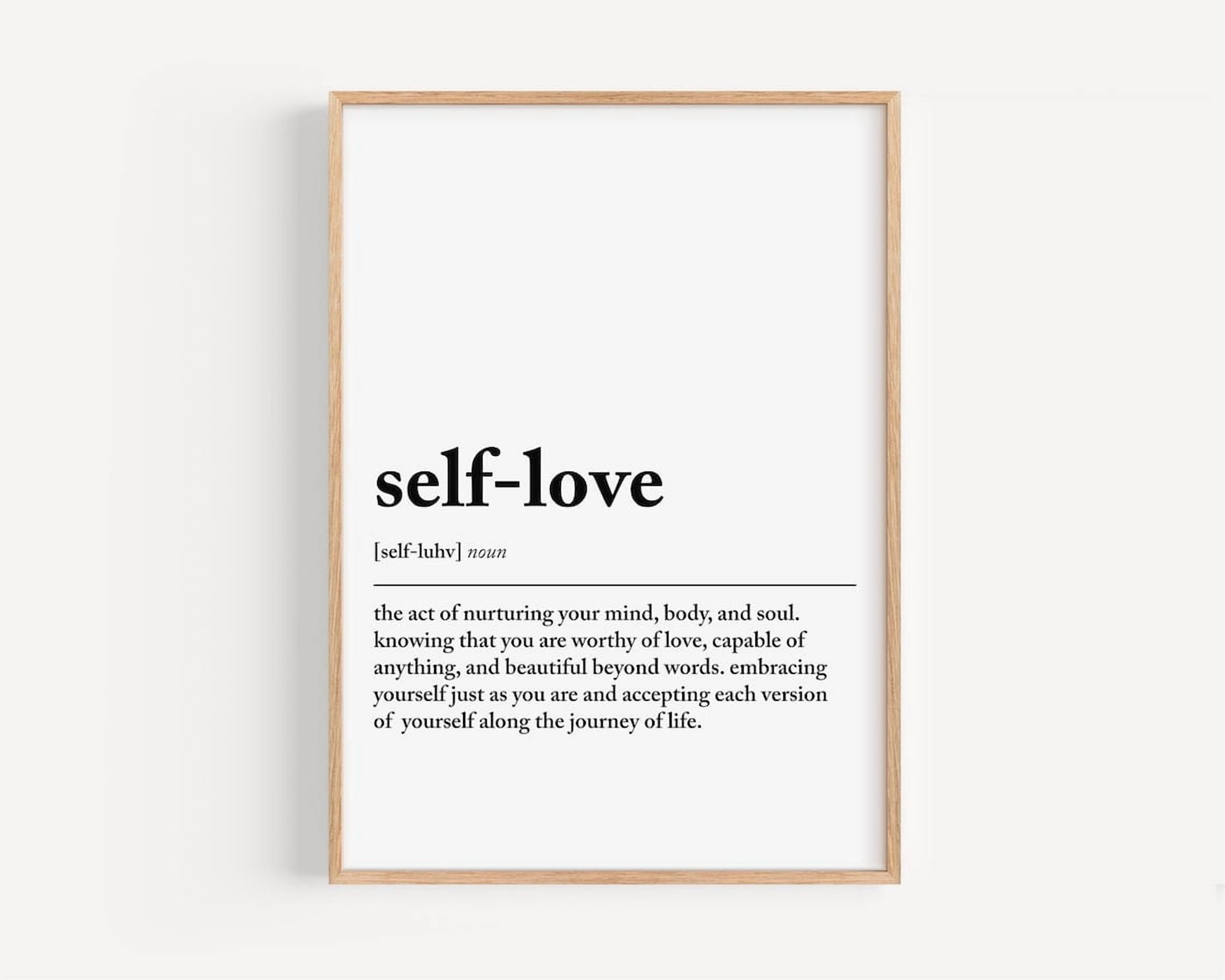 Miluva Self Love Definition Print Self Love Wall Art Definition Print ...