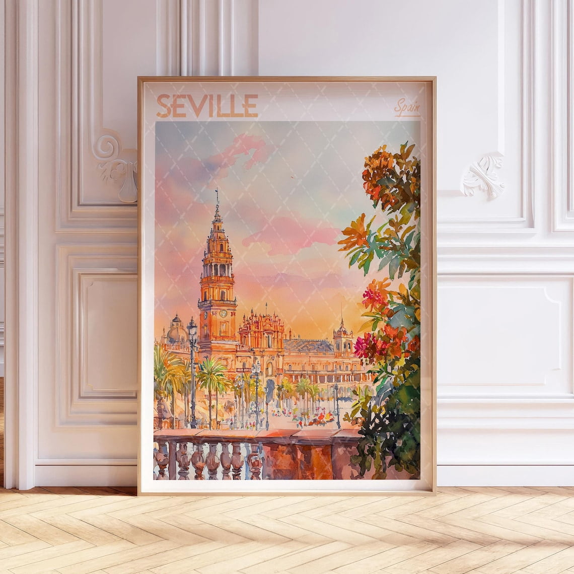 Miluva Seville Poster - Seville Wall Art - Spain Travel Poster ...
