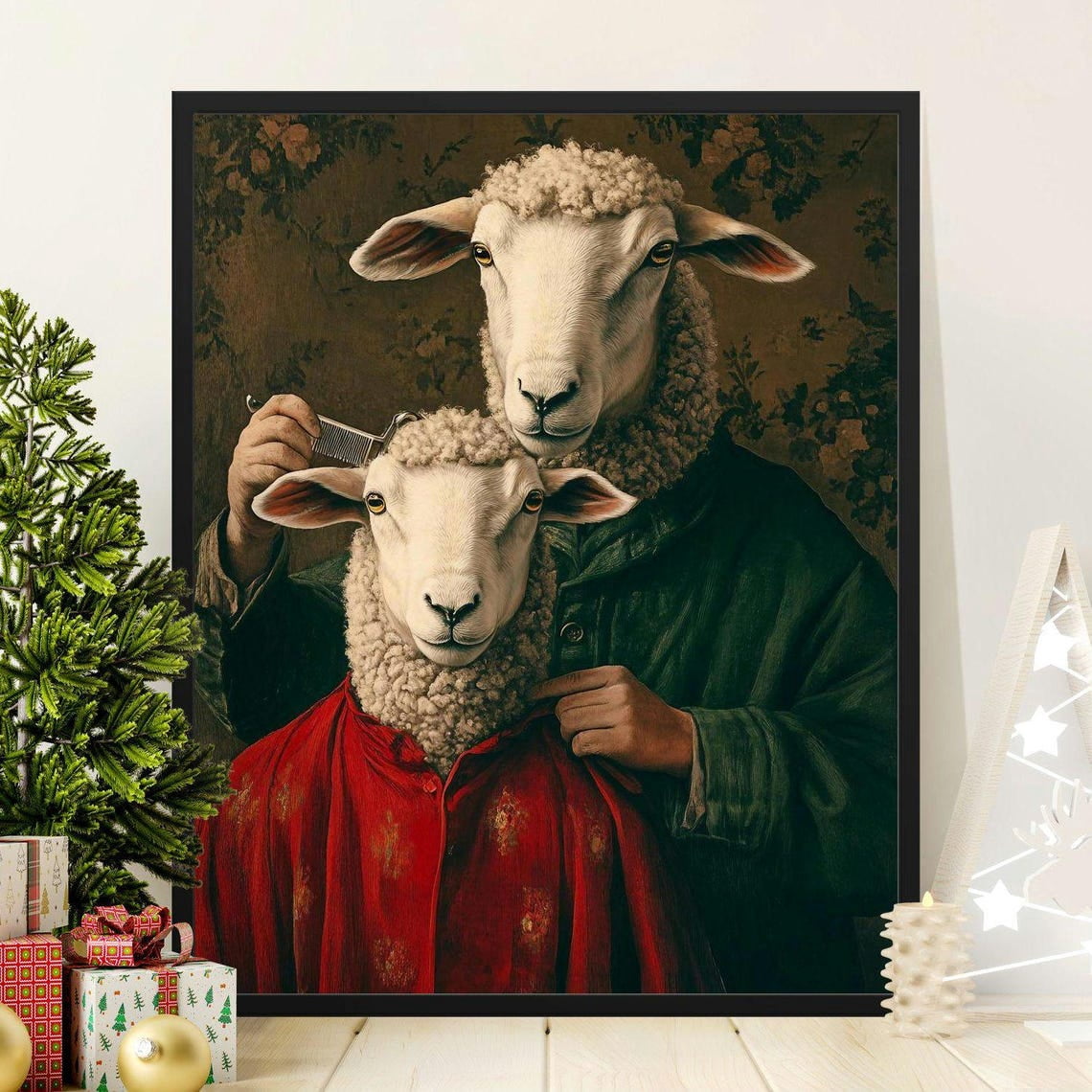 Miluva Sheep Grooming Poster, Farm Animal Art, Animal Print ...
