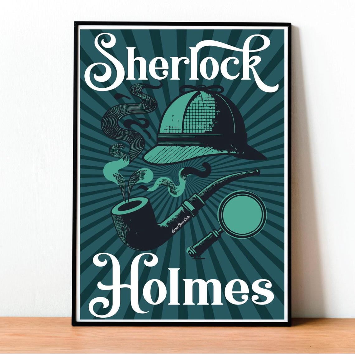 Miluva Sherlock Holmes Poster, Arthur Conan Doyle Art Print, Vintage ...