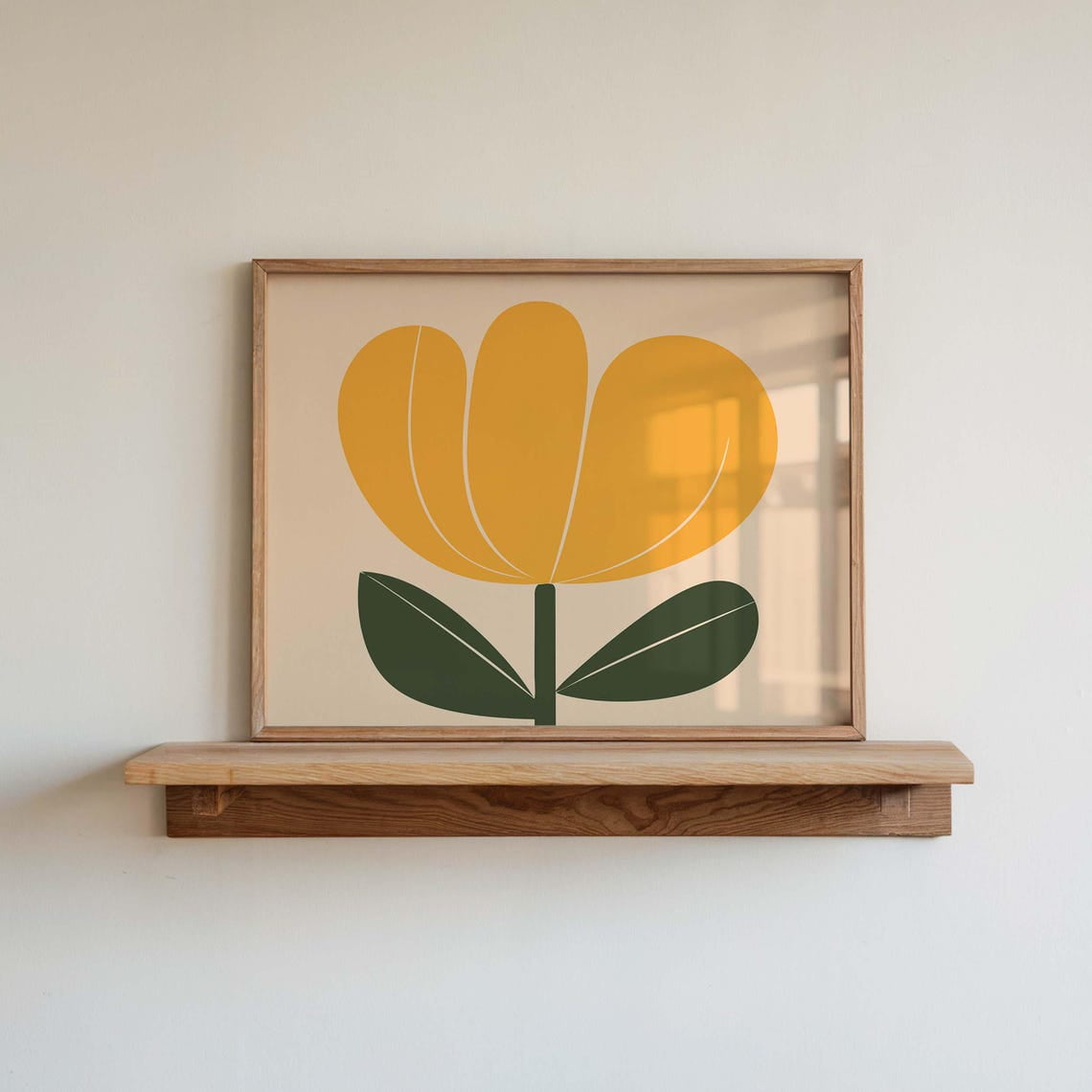 Miluva Simple Horizontal Mockup Light Brown Frame On Shelf, Horizontal ...