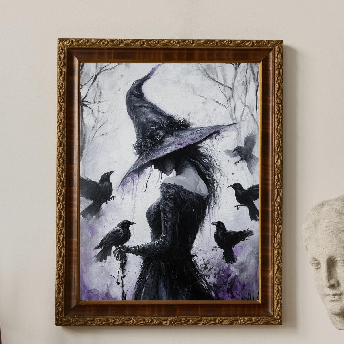 Miluva Sister witch halloween art print: spooky gothic home decor ...