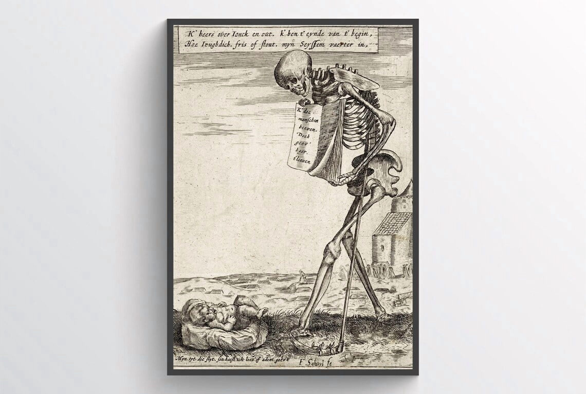 Miluva Skeleton And Child Art Print, Dark Gothic Nto Mori Poster ...