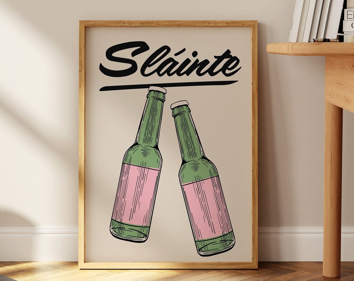 Miluva Slainte Irish Saying Art Print, Cheers Definition Print ...