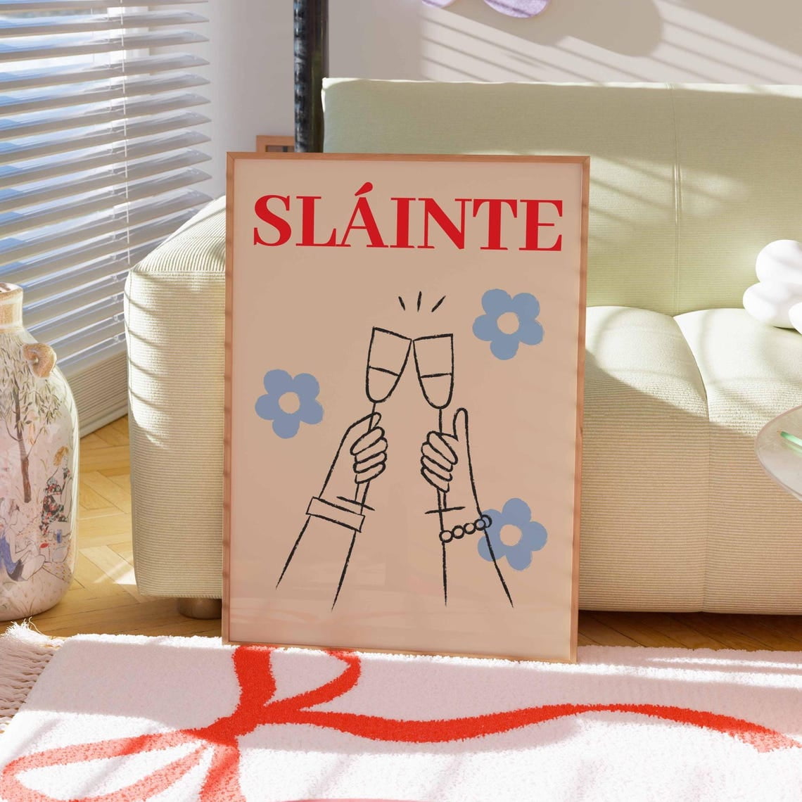 Miluva Slainte Irish Saying Art Print, Cheers Definition Print, Typography Quote, Bedroom ...