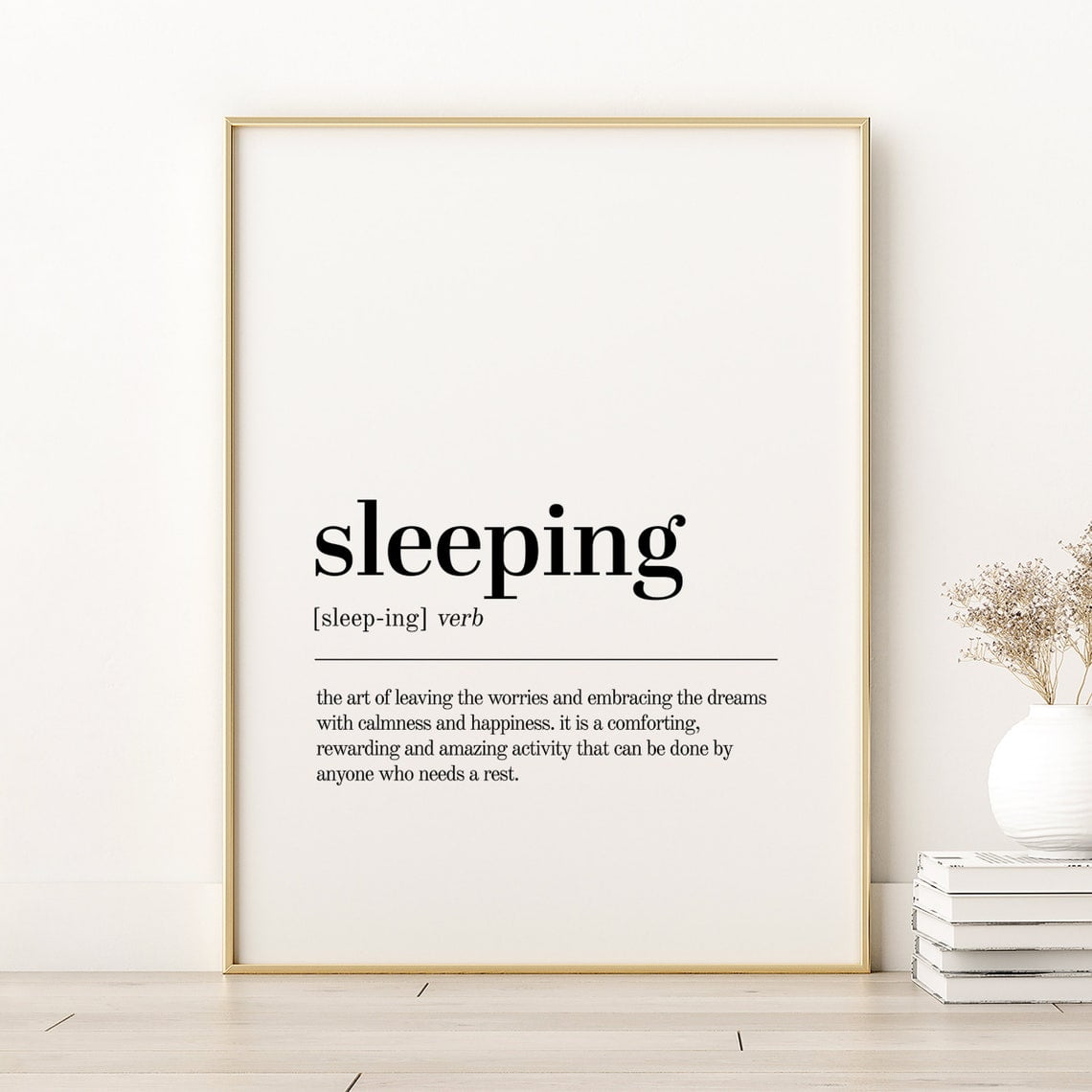 Miluva Sleeping Definition Print, Sleeping Minimalist Print Modern Wall ...
