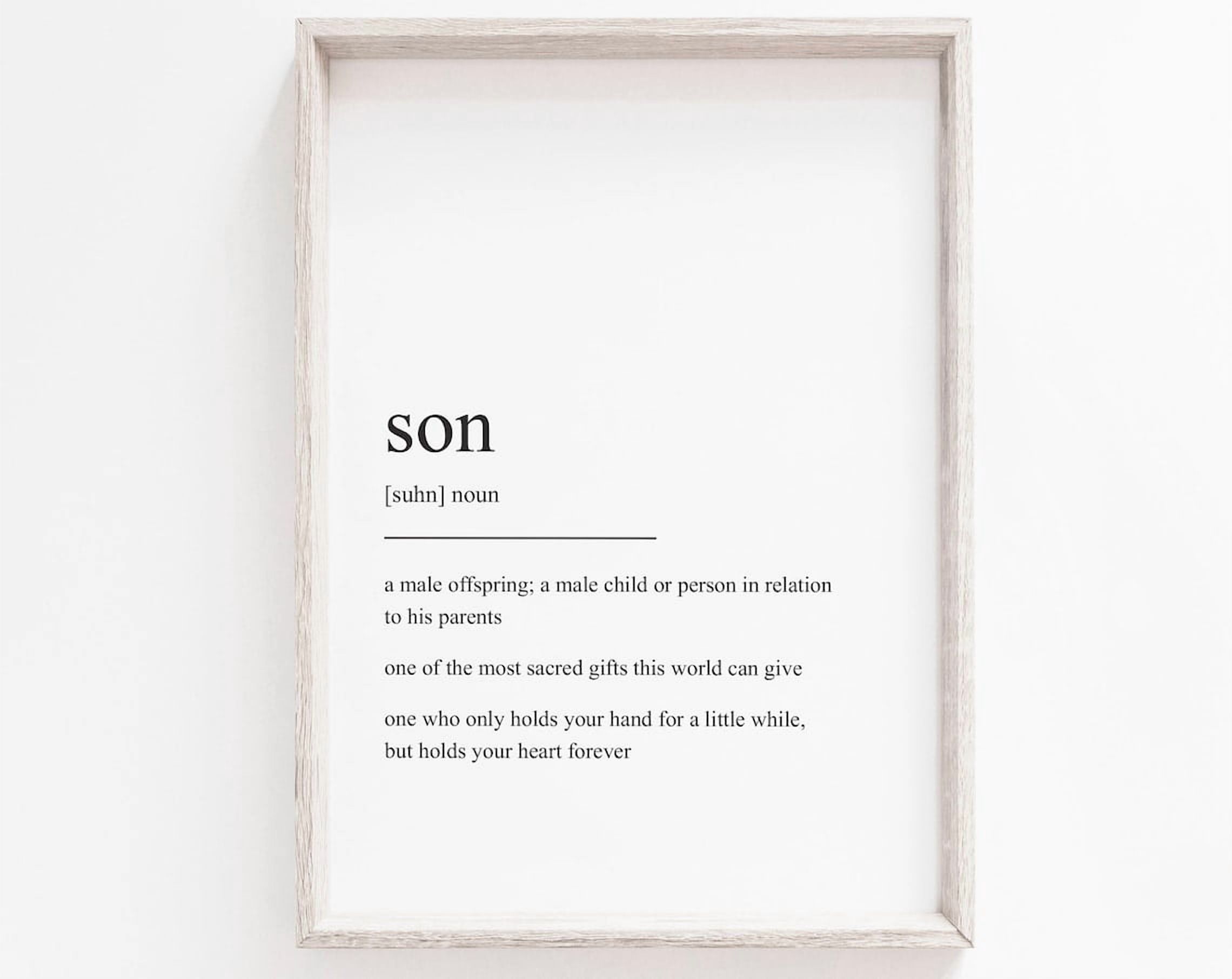 Miluva Son Definition, Son Gift, Printable Wall Art, Definition Prints ...