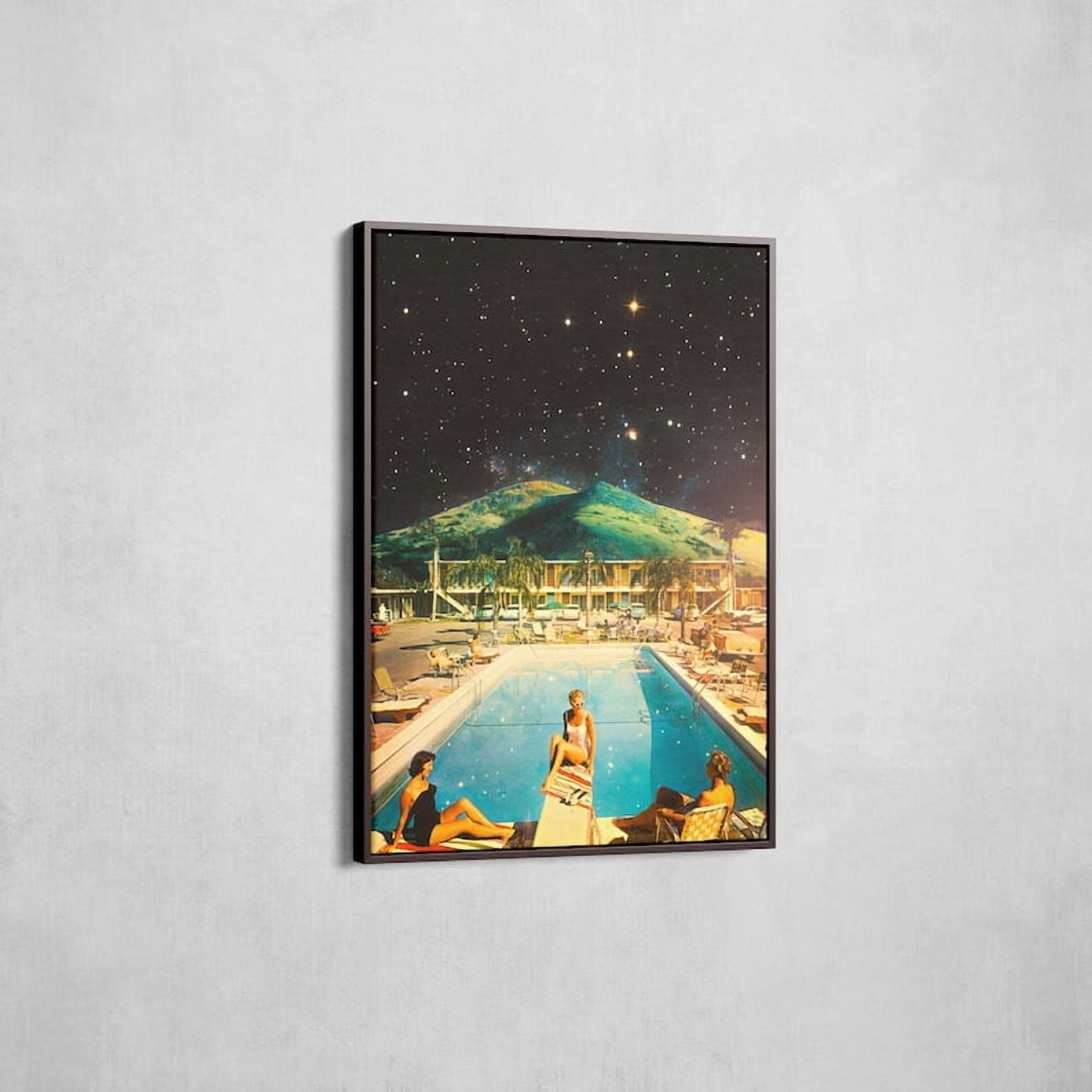 Miluva Space Pool And Retro Futurism, Vintage Sci-Fi Poster, Surreal ...