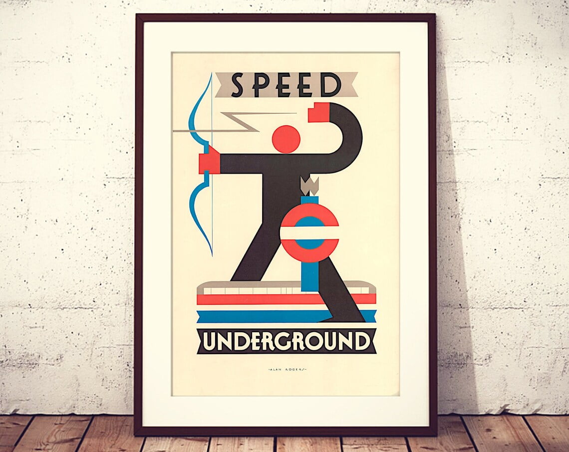 Miluva Speed Underground, 1930 London Underground Publicity Poster ...