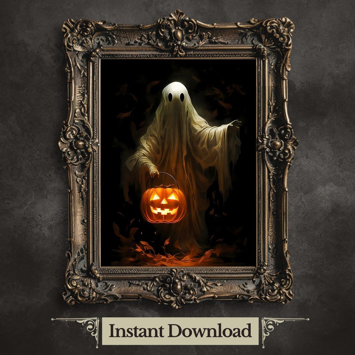 Miluva Spooky ghost wall art vintage halloween decor dark cottagecore ...