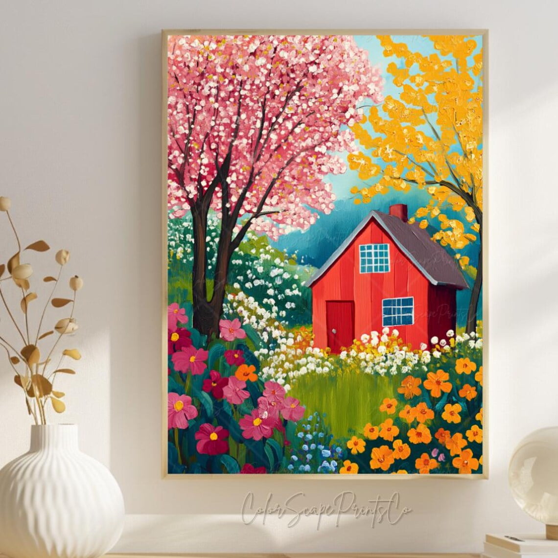 Miluva Spring Garden Wall Art Colorful Landscape Print Summer Garden ...