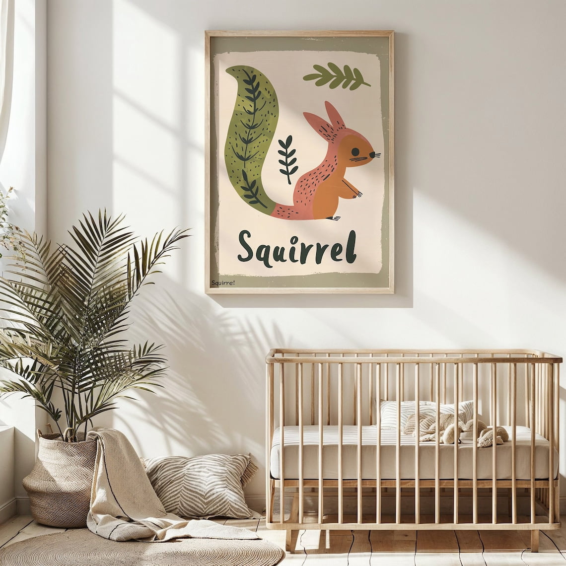 Miluva Squirrel Nursery Wall Art, Kids Room Poster, Printable Animal ...