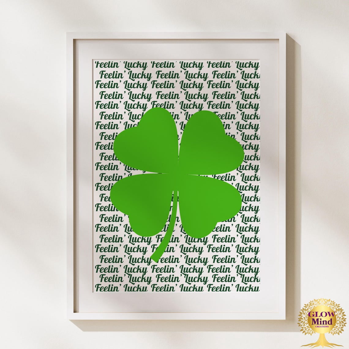 Miluva St Patrick'S Day Decor Feelin' Lucky Wall Art Irish Four Leaf ...