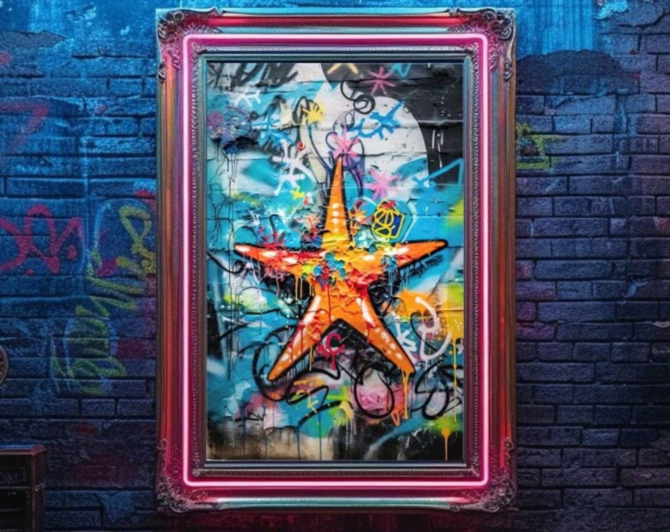 Miluva Starfish Graffiti Wall Art, Graffiti , Starfish Poster Print ...