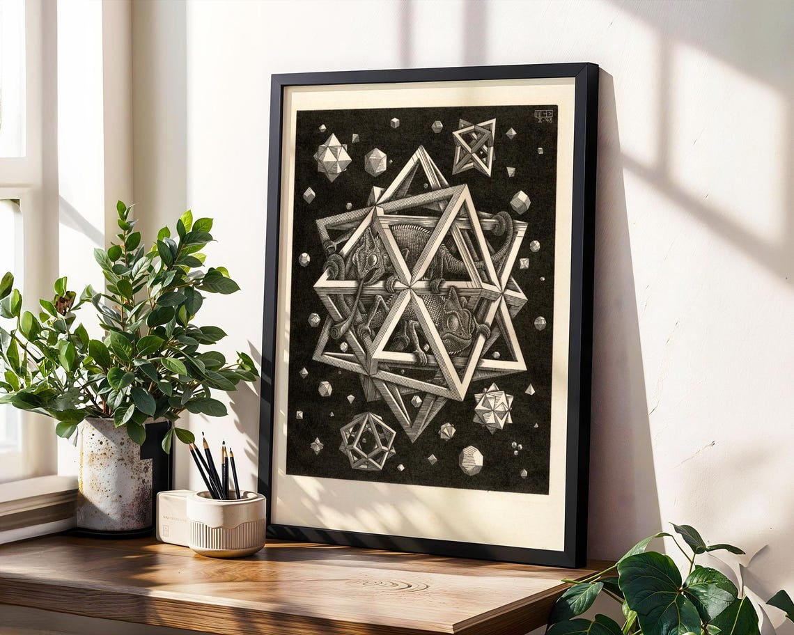 Miluva Stars, Geometric Stars Art, Illustration Print, Vintage Wall ...