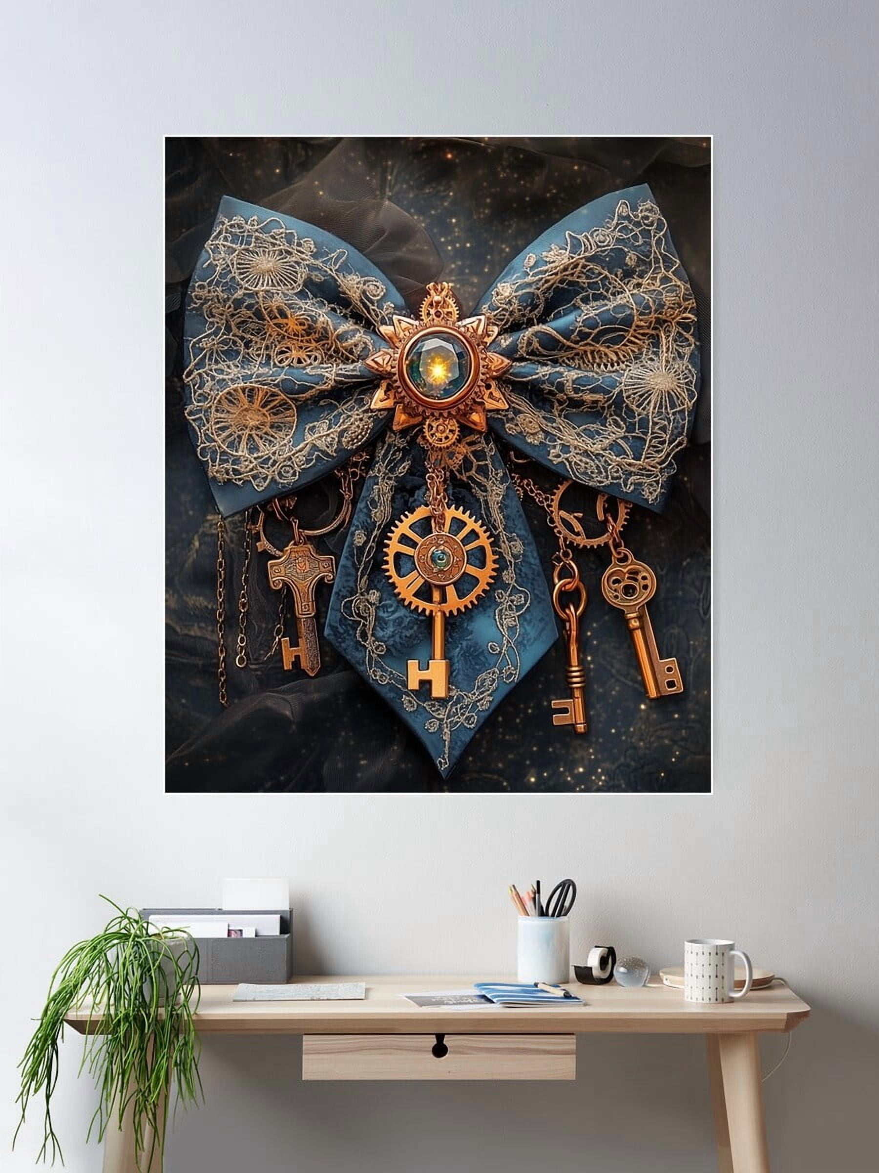 Miluva Steampunk Victorian Keymaster Bow Intricate Lace, Gears ...