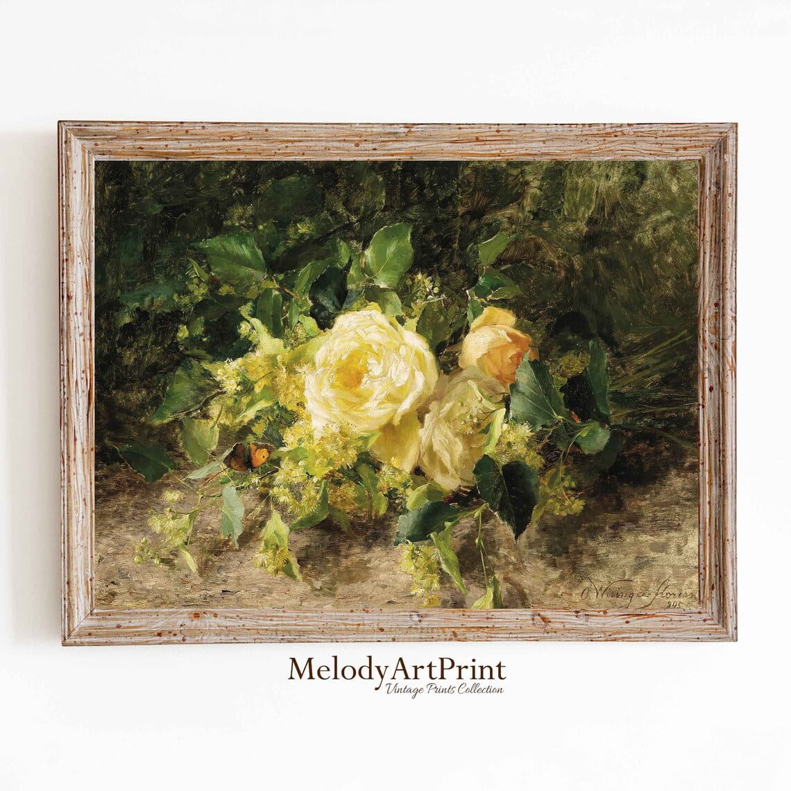 Miluva Still Life Yellow Roses Printable Moody Roses Vintage Prints ...