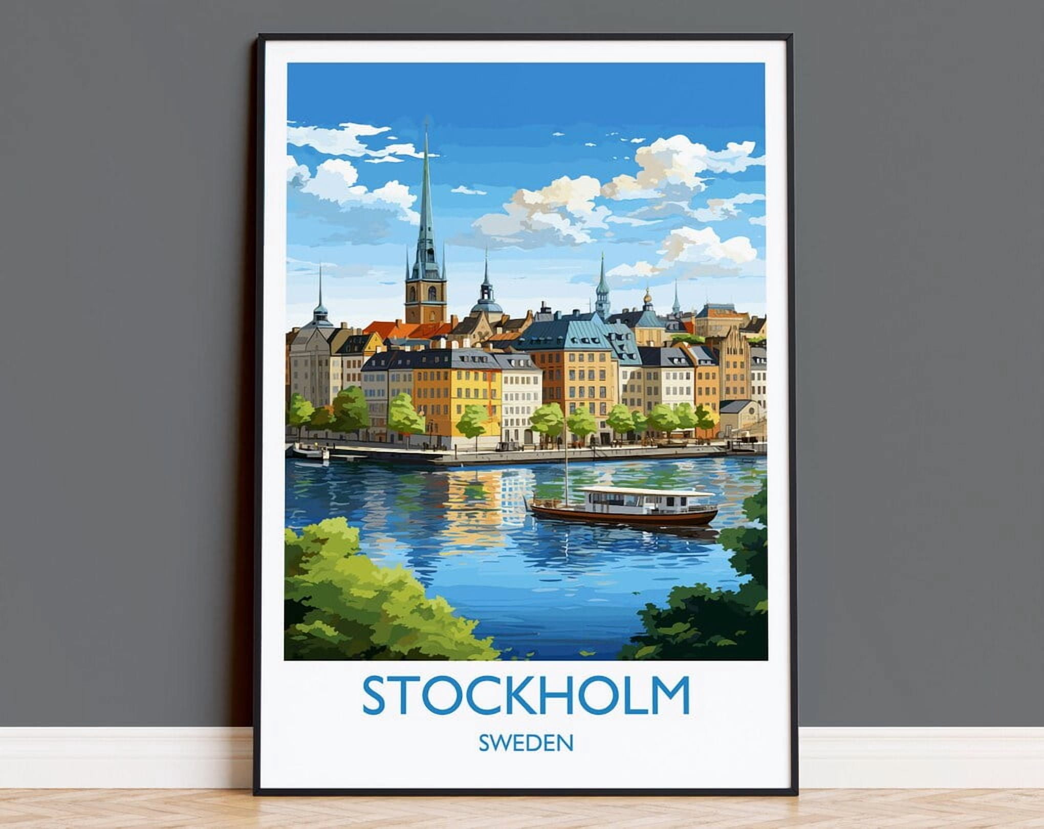 Miluva Stockholm Poster, Travel Print Of Stockholm, Sweden, Stockholm ...