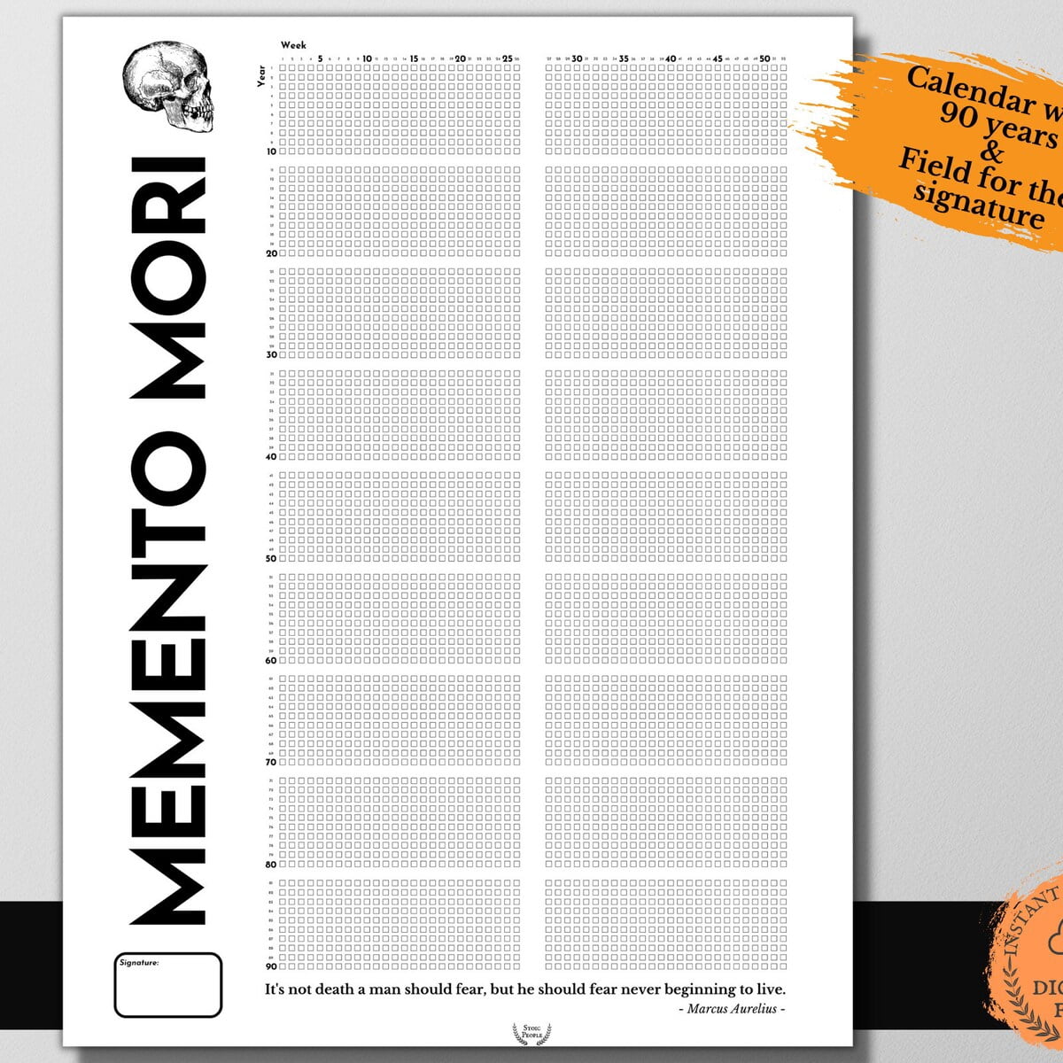 Miluva Stoicism life calendar weeks 90 years of life in weeks – Nto ...