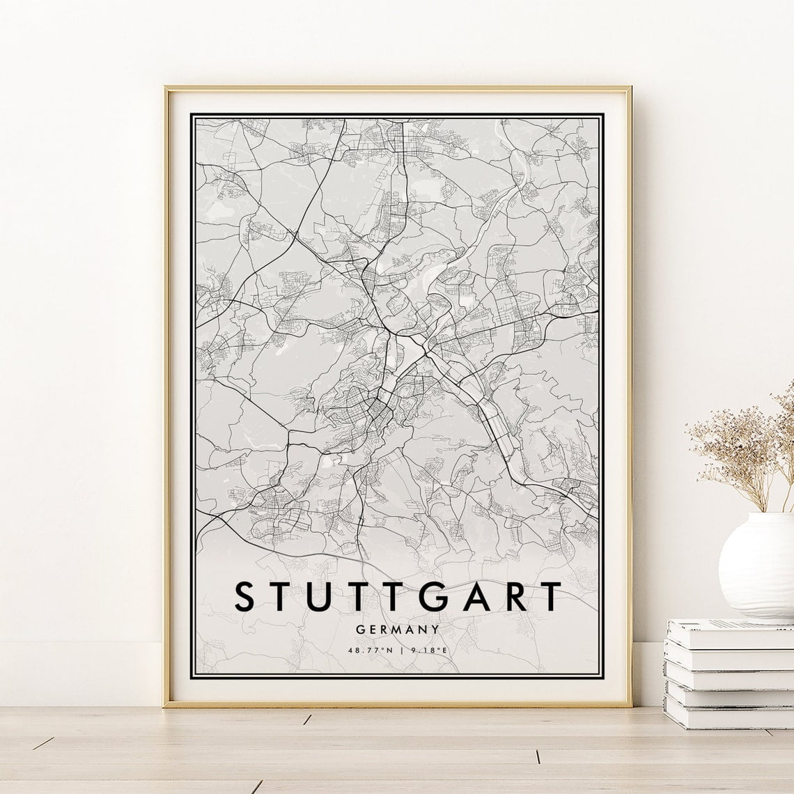 Miluva Stuttgart Map Print, Stuttgart City Map, Stuttgart Germany ...