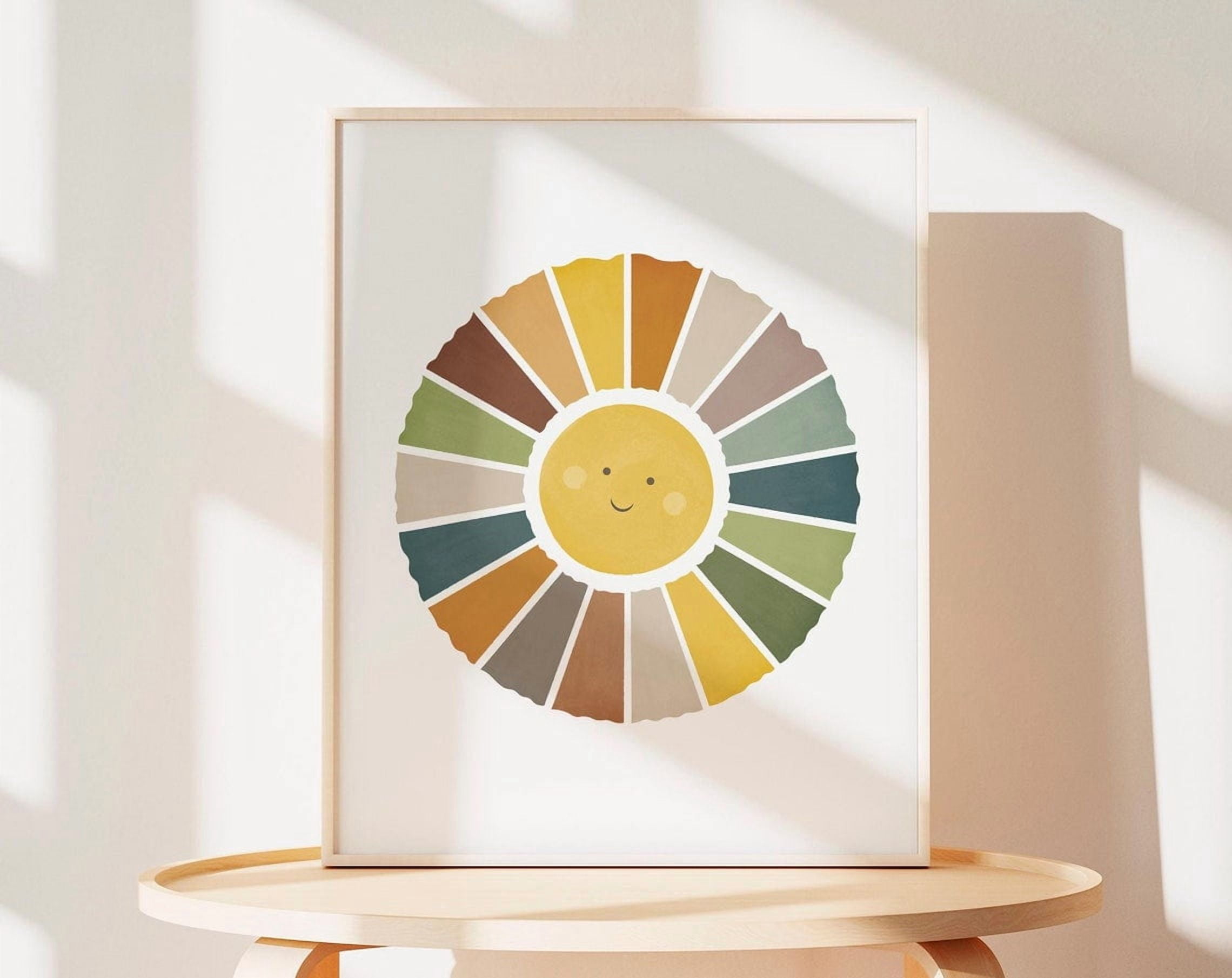 Miluva Sun Playroom Print, Sun Poster, Nursery Wall Decor, Rainbow ...