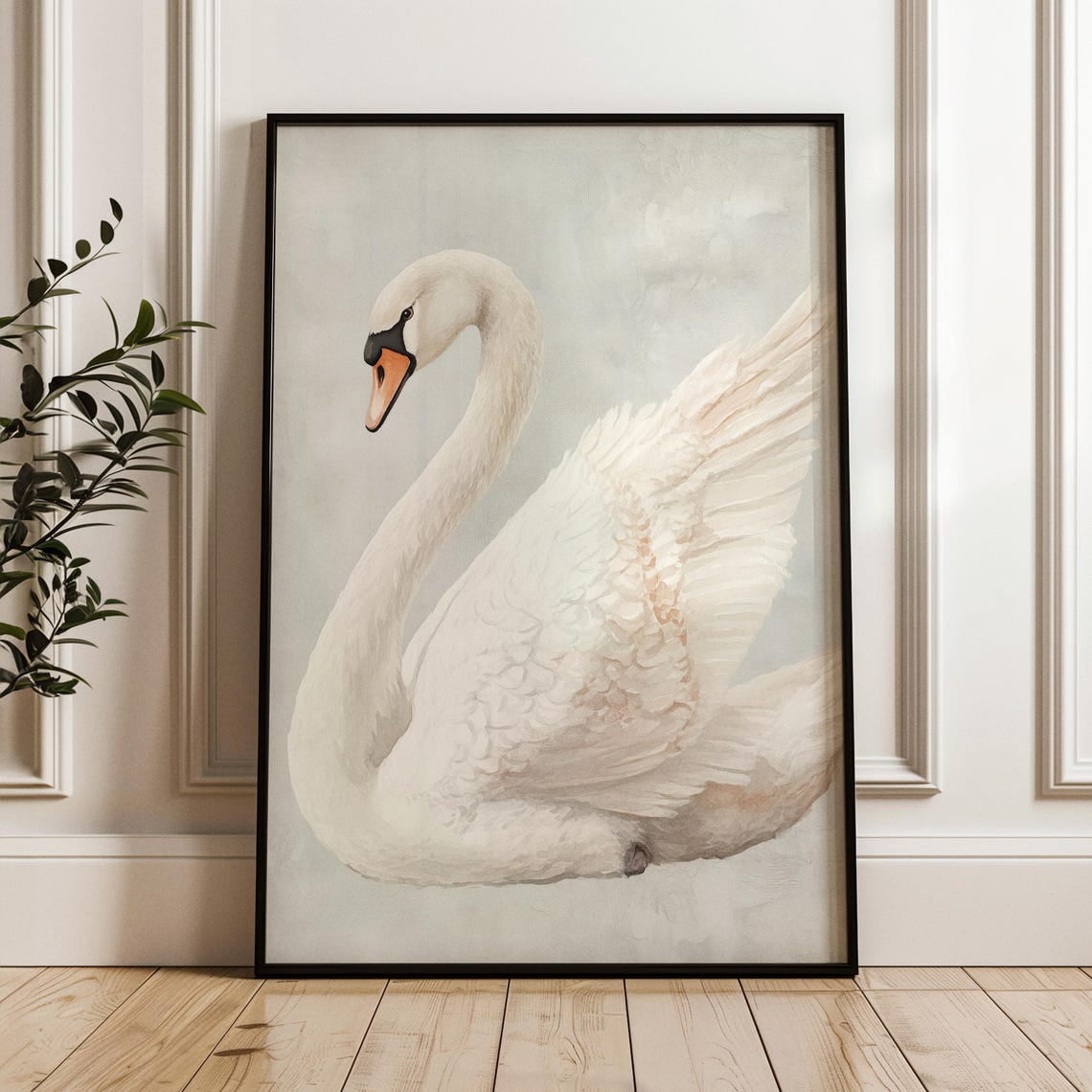 Miluva Swan Print Nursery Room Poster Swan Wall Art Bird Poster Girls ...