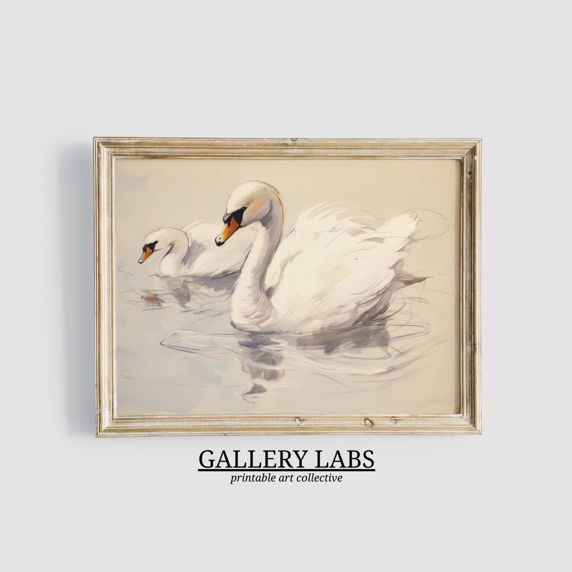 Miluva Swan Sketch Wall Art Minimalist Apartment Decor Able Vintage ...