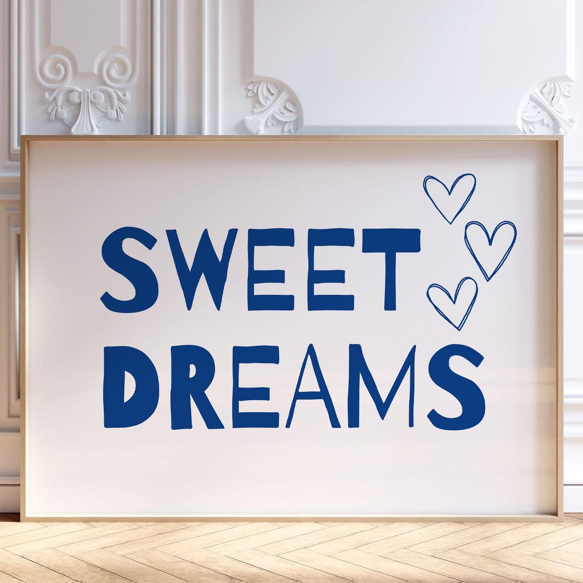 Miluva Sweet Dreams Print, Above Bed Dorm Room Decor Poster, Preppy ...