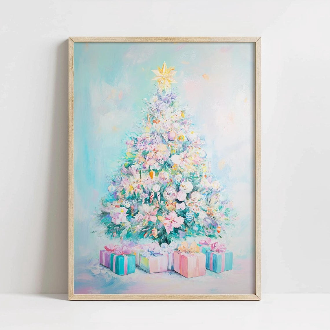 Miluva Sweet Pastel Tree Wall Art, Printable Winter Nursery, Pastel ...