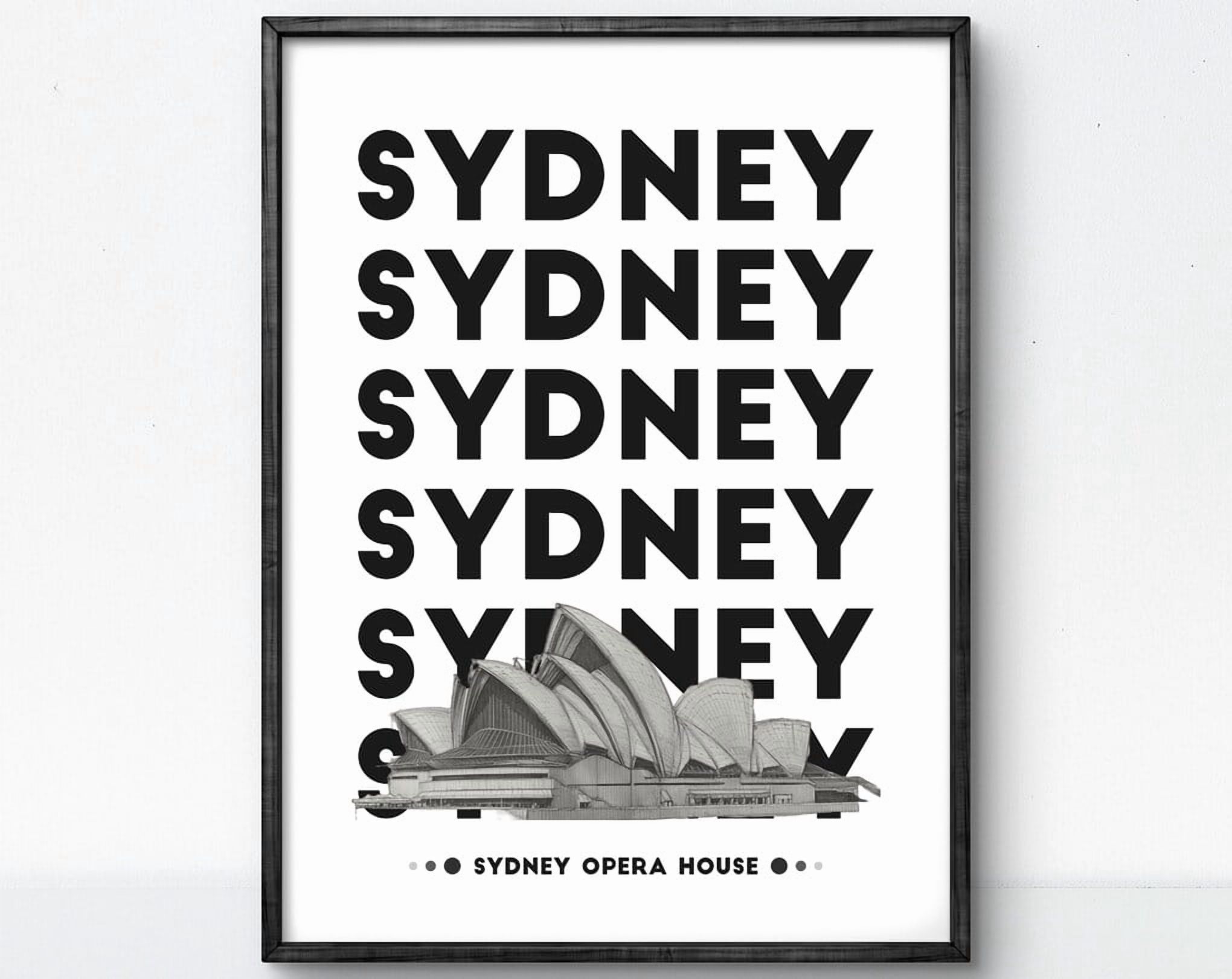 Miluva Sydney Opera House Poster - Minimalist Black And White Design ...