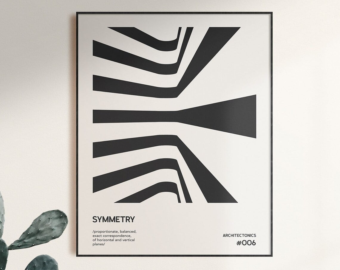 Miluva Symmetry, Architecture Print, Bauhaus Art, Less Is More ...