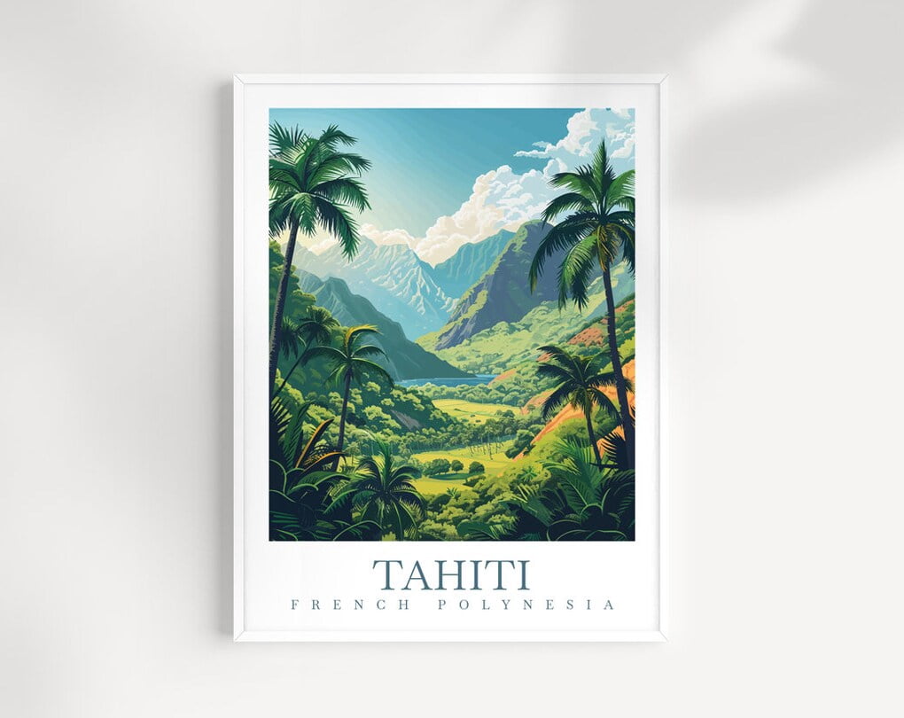 Miluva Tahiti Travel Print Wall Art French Polynesia Wall Hanging Home ...