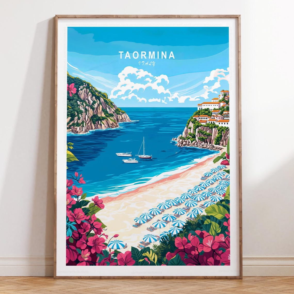 Miluva Taormina Italy Travel Print, Italy Travel Poster, Taormina Wall ...