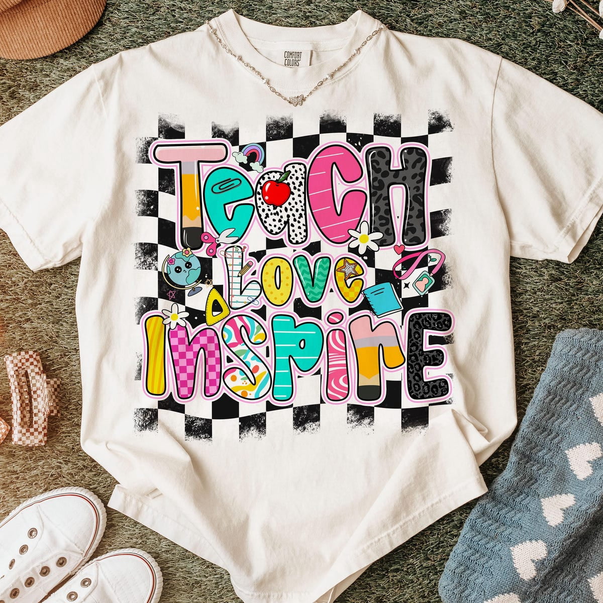 Miluva Teach Love Inspire , Back To School Teacher Design ...