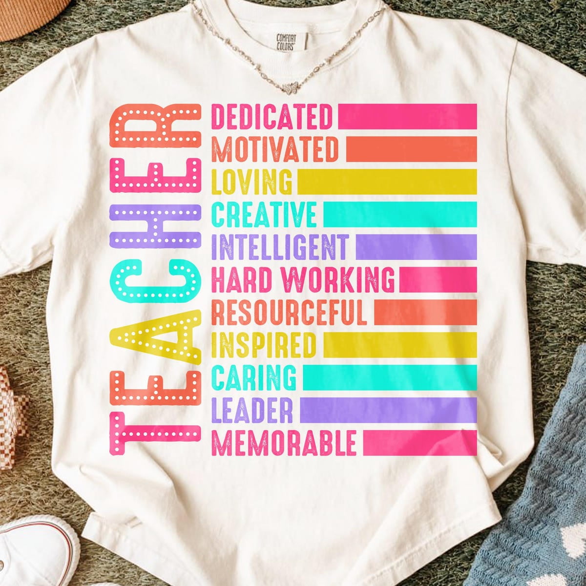 Miluva Teacher Dedicated Motivated Loving , Retro Teacher Life ...