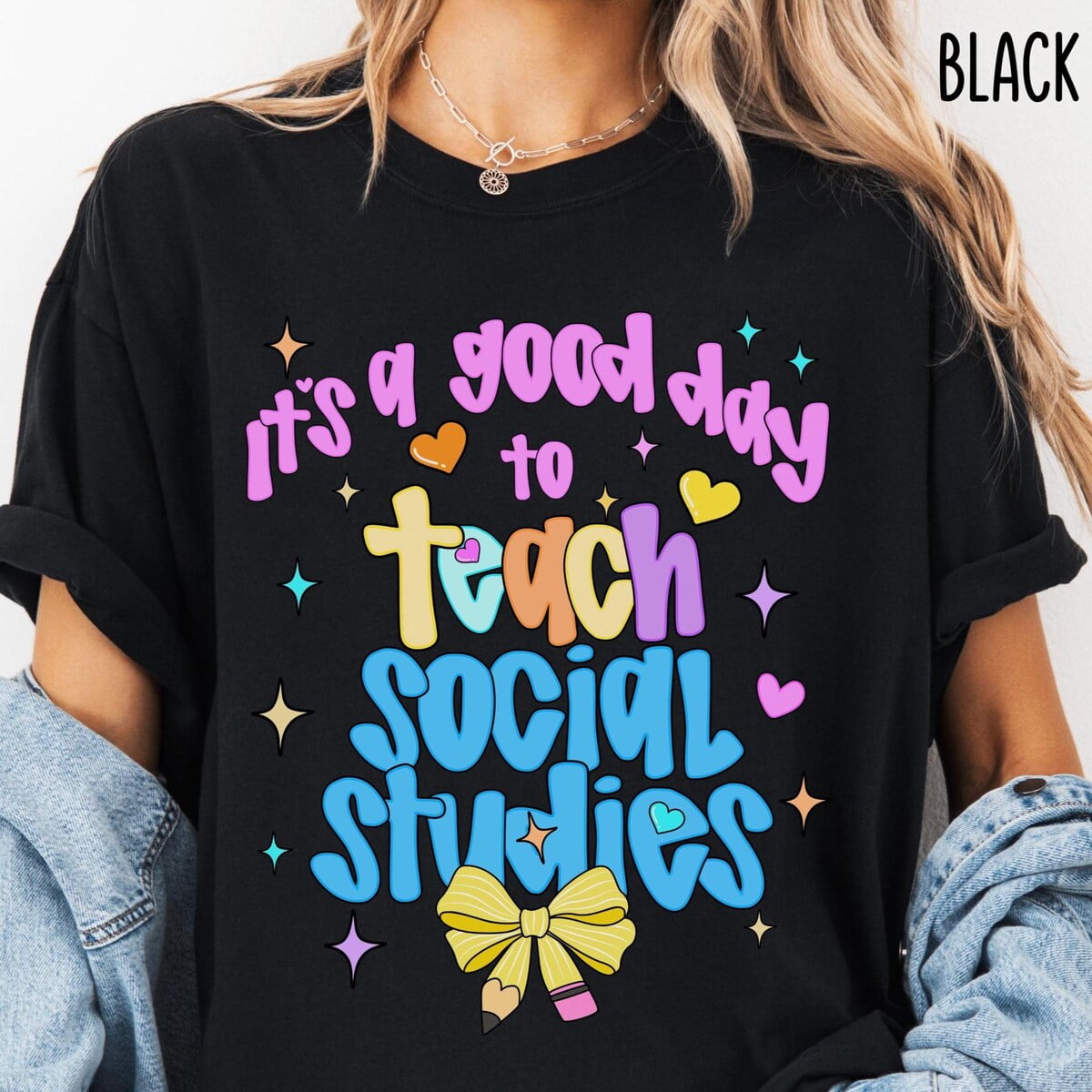 Miluva Teacher Shirt Social Studies Teacher Tshirt Coquette Bow Neon ...