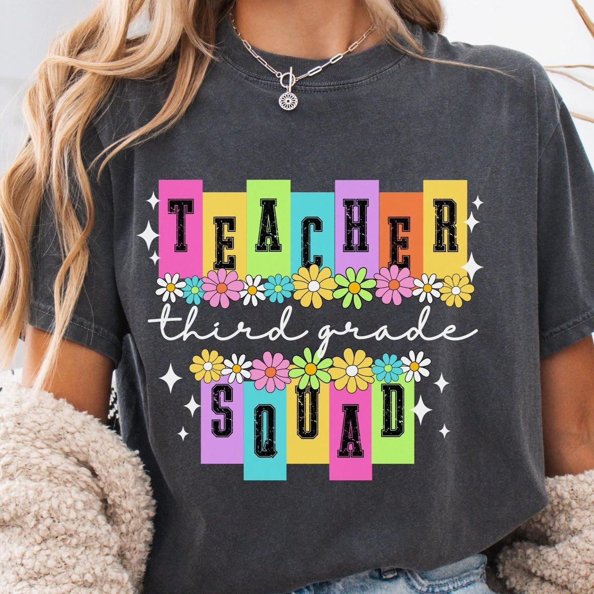 Miluva Teacher Shirt, Third Grade T-Shirt, Group Matching Squad Back To ...